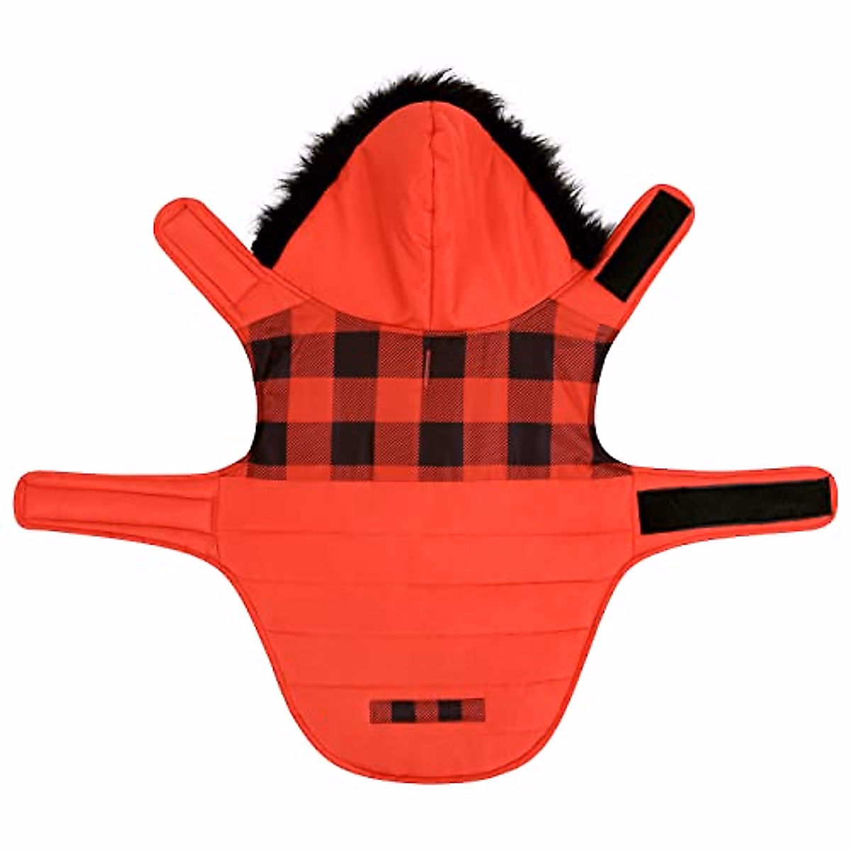 HDE Dog Puffer Jacket Fleece Lined Warm Dog Parka Winter Coat with Harness Hole Buffalo Plaid - L