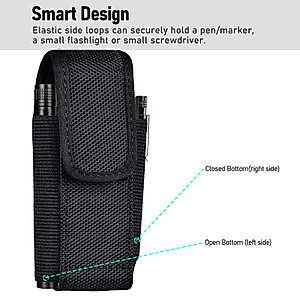 COANJIUO Sheath Compatible with Leatherman Wave Plus Wingman Surge Rebar Multi Tool Holster Nylon Belt Clip Pouch, Black