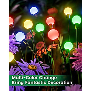 NEEMO Solar Garden Lights 4 Pack - Upgraded Brighter Firefly Lights Solar Outdoor with 8 LED, Swaying and Dancing, Solar Outdoor Lights, Pathway Lights Solar Powered for Yard Garden Patio (Colorful)