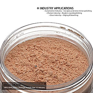 GLASS POLISH 90006 Cerium Oxide High Grade Glass Polishing Powder - TREO 85% - 3.5 microns - 1.76 Oz