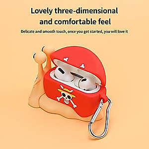 Compatible with airpod pro case New 3D Cute Cartoon case, Stylish Designer Skin, Very Suitable Teenagers, Children, Boys Girls (Lufi Snails/Pro)