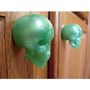Green Skull Door Knobs Drawer Knobs (Set of 2)