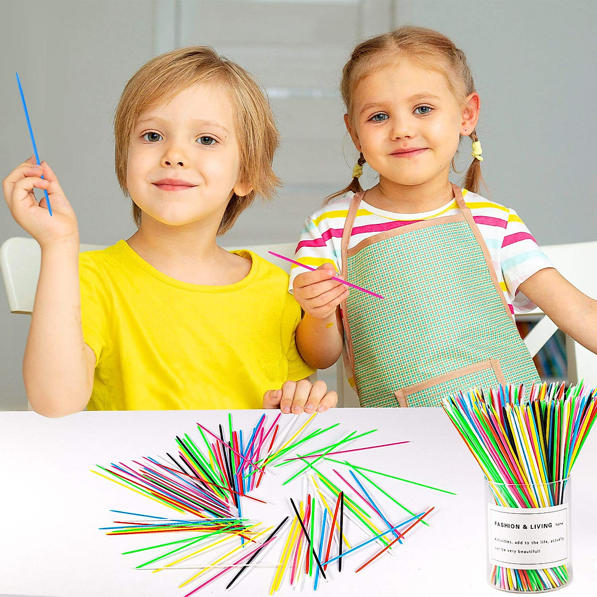 Pick Up Sticks - 240 Pieces Classic Pickup Sticks Retro Toys with 1 Black Bag for Family Fun Game Present