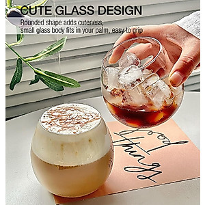 OJA Stemless Wine Glasses Set of 4, Red White no Stem Wine Glasses, Premium Crystal Wine Glass, Clear, Dishwasher Safe, Sturdy Drinking Glass, 13.5oz, Unique Gift for Anniversaries, Birthday, Wedding