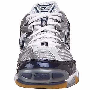 Mizuno Women's Wave Lightning 6 Volleyball Shoe, White/Navy