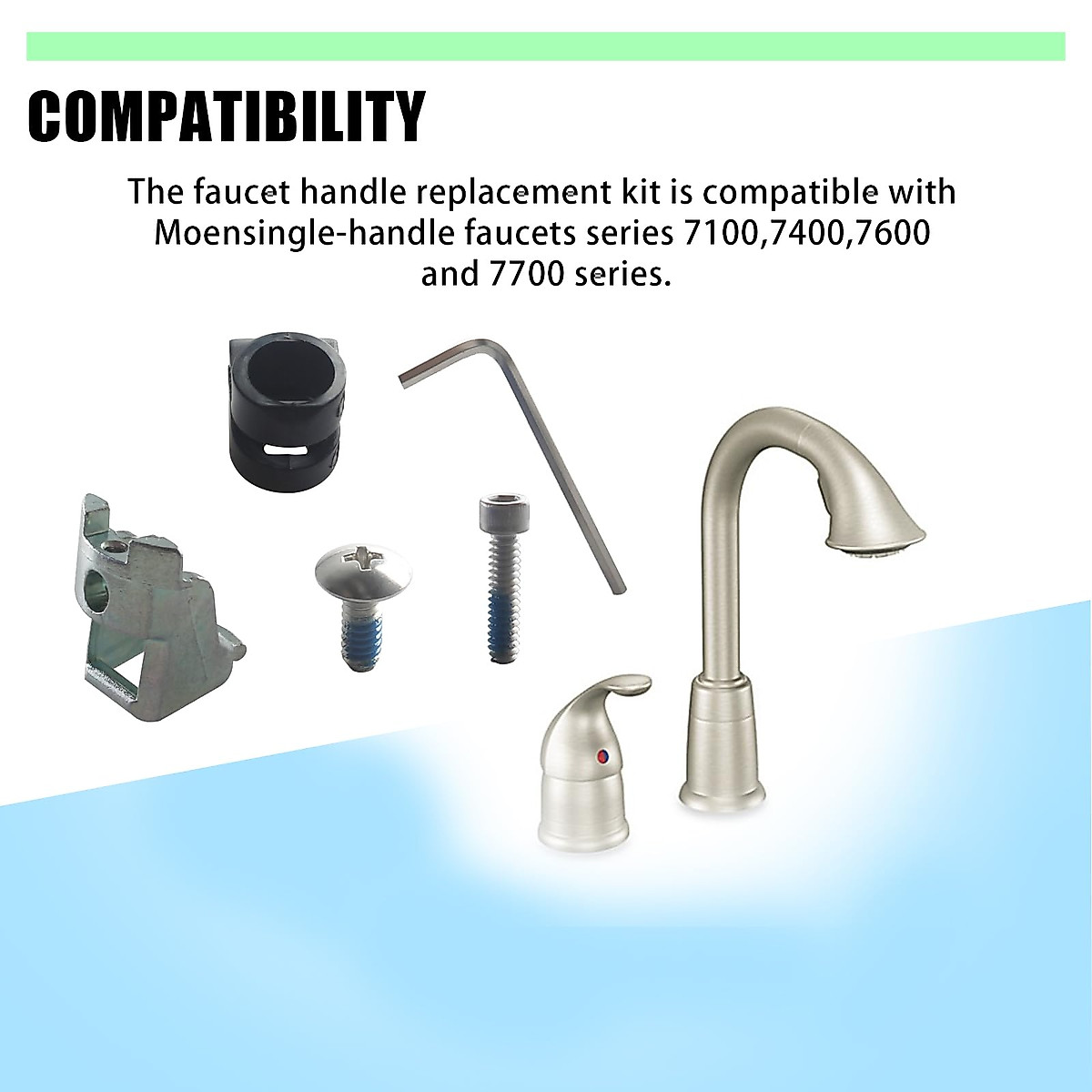 Replacement Handle Adapter Kit for Moen 100429, Single Handle Faucet Adapter Repair Kit for Moen 100429(2 Sets)