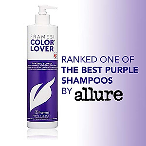 Framesi Color Lover Dynamic Blonde Purple Shampoo, 3.4 fl oz, Violet Shampoo for Color Treated Hair