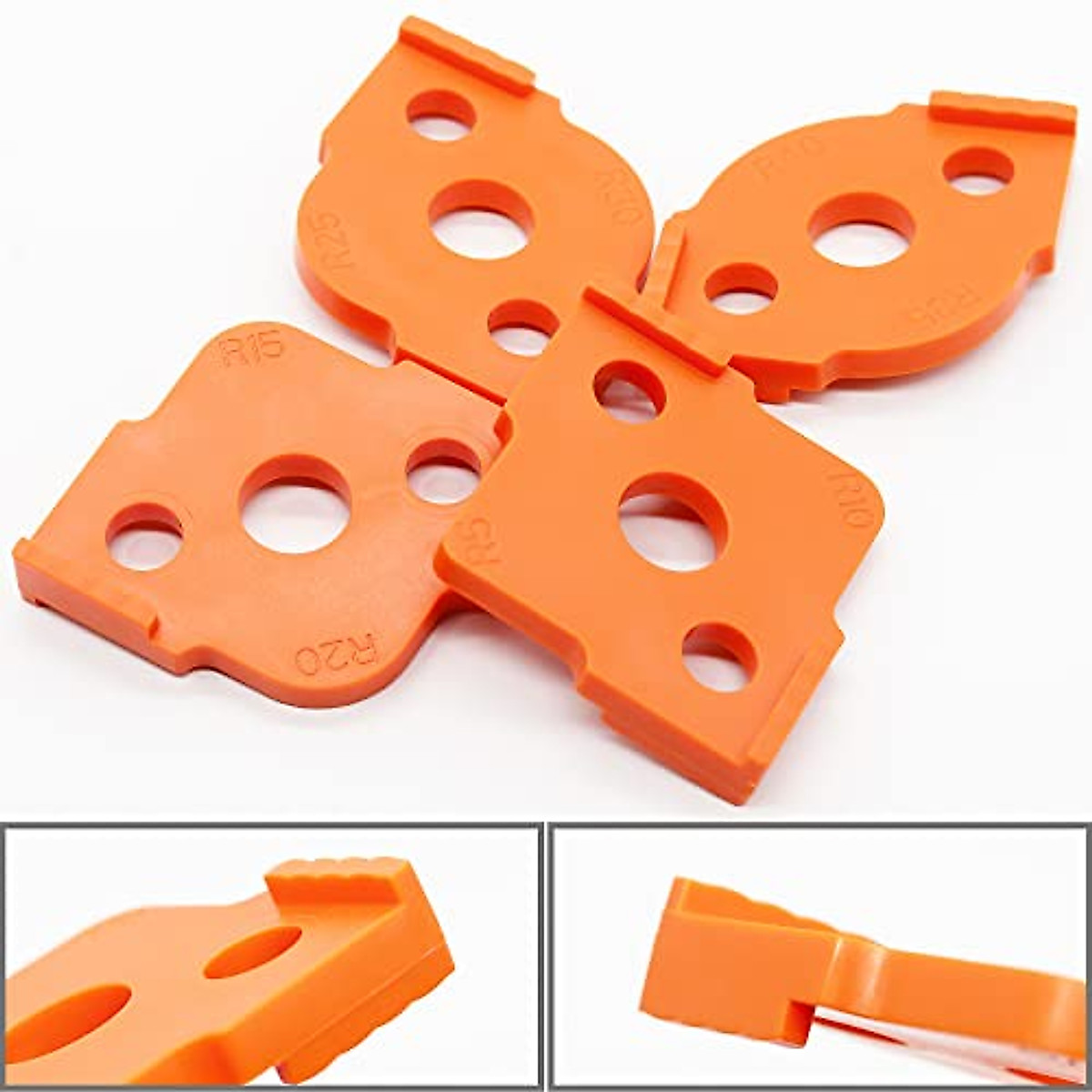 Radius Jig Router Templates Corner Radius Routing Templates, ABS+CNC high Hardness Processing Glue, Routing Rounded Corners Router Bit Templates, R5 R10 R15 R20 R25 R30 R35 R40 (1 Set of 4 Packs)