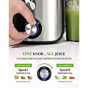 Juicer Machines with 1000W Motor, GDOR Extra Wide 3” Feed Chute Juicer, Juice Extractor for Whole Fruits and Vegetables, Easy to Clean Juice Maker, Centrifugal Juicer, BPA-Free, Anti-Drip, Silver