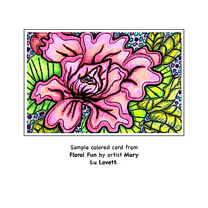 COLORpockit 4x6 Postcard Coloring Book Card Decks with Round & Round and Floral Fun. Refills for COLORpockit Complete Portable Coloring kit. Contains Two 12-Card Coloring Decks.