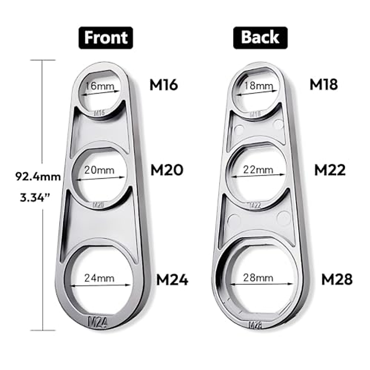 Saipe 2pcs Faucet Aerator Removal Wrench Tool, Multi-Use Faucet Aerator Key 6 Sizes 16/18/20/22/24/28mm Sink Aerator Wrenches for Kitchen Bathroom Faucet Parts