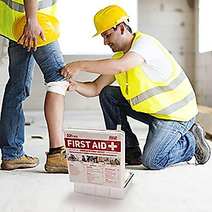 Complete 321 Piece Emergency First Aid Kit | Business & Home Medical Supplies | Wall Mountable Hard Case | Office, Car, Travel, School, Camping, Hunting, Sports