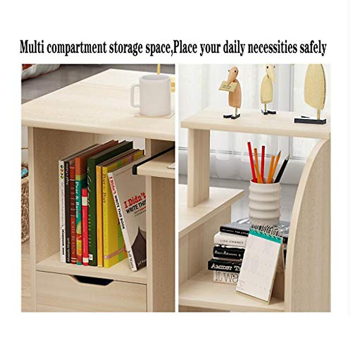 Computer Desk FANG Desktop Table Student Writing Desk Solid Wood Desk Large Capacity Storage with Drawable Keyboard and Independent Host Bits