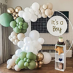 Janinus Sage Green Balloons 5 Inches 50 PCS Olive Green Party Balloons Sage Green Latex Balloons Birthday Balloons