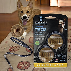 Bundle of Pet Training Stainless Steel clicker WHI, and (4 Pack) Everlasting Treat, Chicken Flavor, Small, Pack of 1