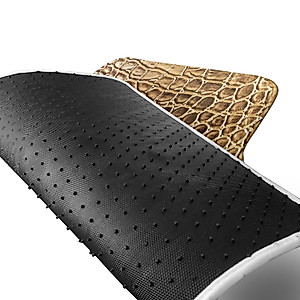 Lunarable Animal Print Car Mat Set of 4, Tint Vivid Crocodile Skin Nature Life Toughness High-End Design Art, Front & Back Seat Floor Mat Durable PVC Backing Car Accesory, Brown Pale Brown