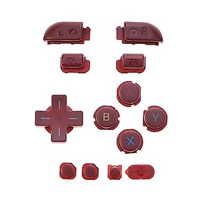 Replacement Full Buttons Set ABXY L R ZL ZR D-pad Home Power Buttons for Nintendo New 3DS XL LL Console Buttons (Red)