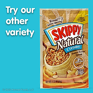 SKIPPY Creamy Peanut Butter Individual Squeeze Packs, 1.15 Ounce (8 Pouches)