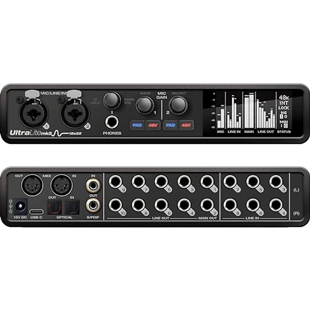 MOTU UltraLite-mk5 18x22 USB Audio Interface 3 for Mac, Windows and iOS with mixing and effects