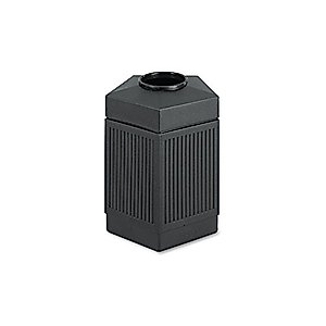 Safco Products Canmeleon Outdoor-Indoor Open Top Pentagon Trash Can 9486BL, Black, Decorative Fluted Panels, 45-Gallon Capacity