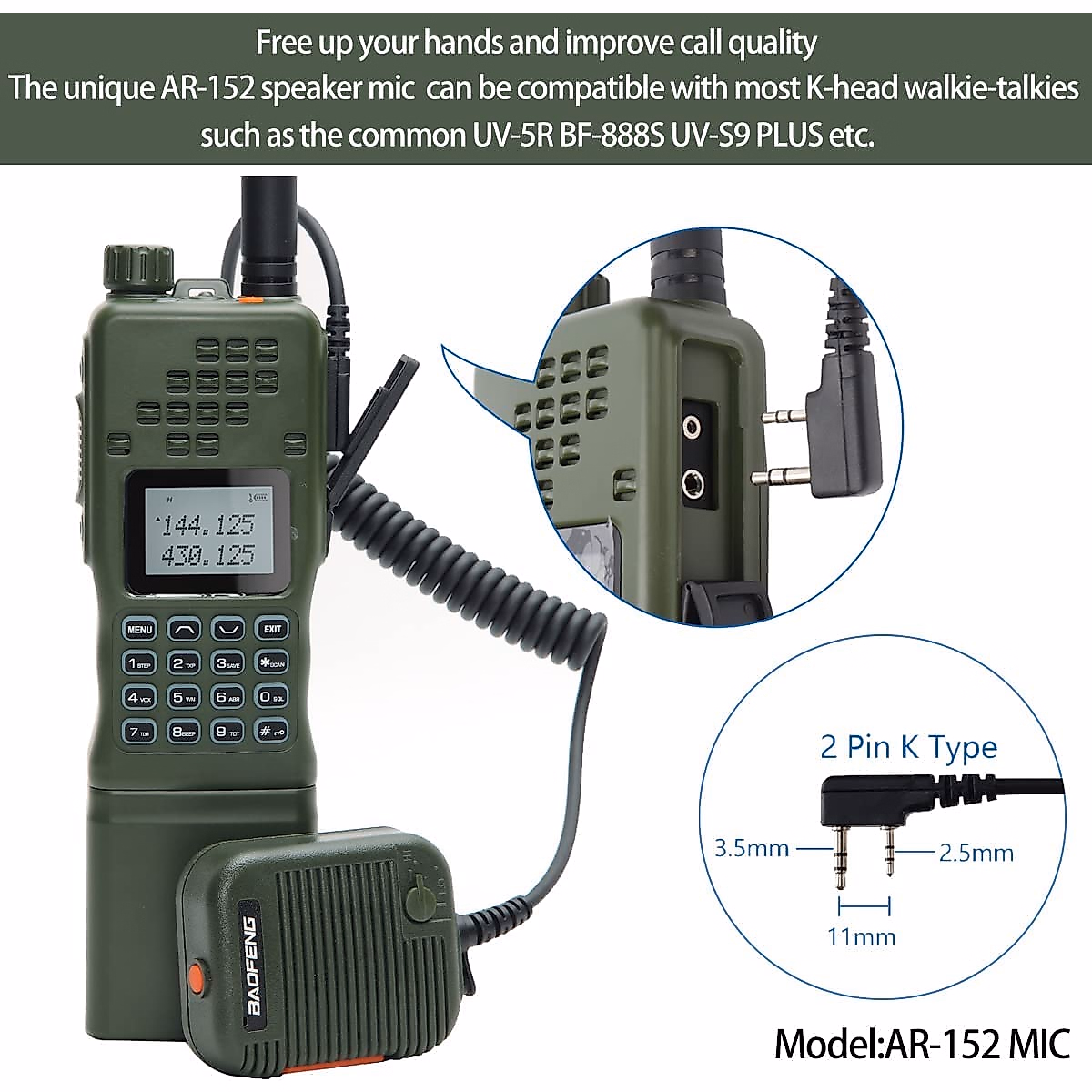 BAOFENG AR-152 10W Ham Radio Military Grade Dual Band Two-Way Radio UHF VHF Long Range Walkie Talkies with Carrying Case includes Full Kit