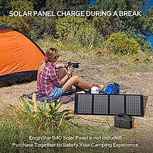 Enginstar Portable Power Station 120Wh, 100W Solar Generator with 110V AC Outlet, Portable Backup Lithium Battery Pack Power Bank for Emergency Home Outdoor Camping RV
