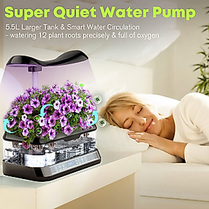 Gift for All, Hydroponics Growing System, Aerogarden, Indoor Garden, Indoor Gardening System, Aero Garden, Indoor Herb Garden, Hydroponic Planter, Adjustable Height up to 23", with 12 Pods