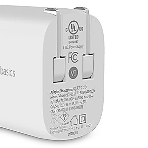 Amazon Basics 20W One-Port USB-C Wall Charger with Power Delivery PD for Tablets & Phones (iPhone 14/13/12/11/X, iPad, Samsung)-White (non-PPS)