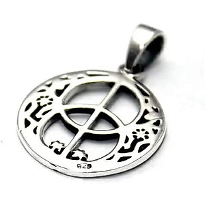 COSUMOSU Sterling Silver Chalice Well Pendant Charm Symbol of Avalon