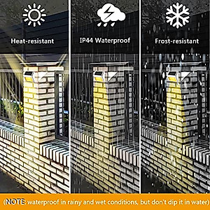 2 Pack Solar Deck Lights Outdoor Stair Lights, Warm White 6 LED Solar Step Lights Waterproof Stainless Steel Fence Lights Solar Powered Outdoor Lights for Yard, Patio, Porch, Wall, Garden Decor