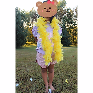 Over 10 Color 25 Gram, 4 Feet Long Chandelle Feather Boa,Kids Feather Boa, Great for Party, Wedding, Halloween Costume, Christmas Tree, Decoration (Yellow)