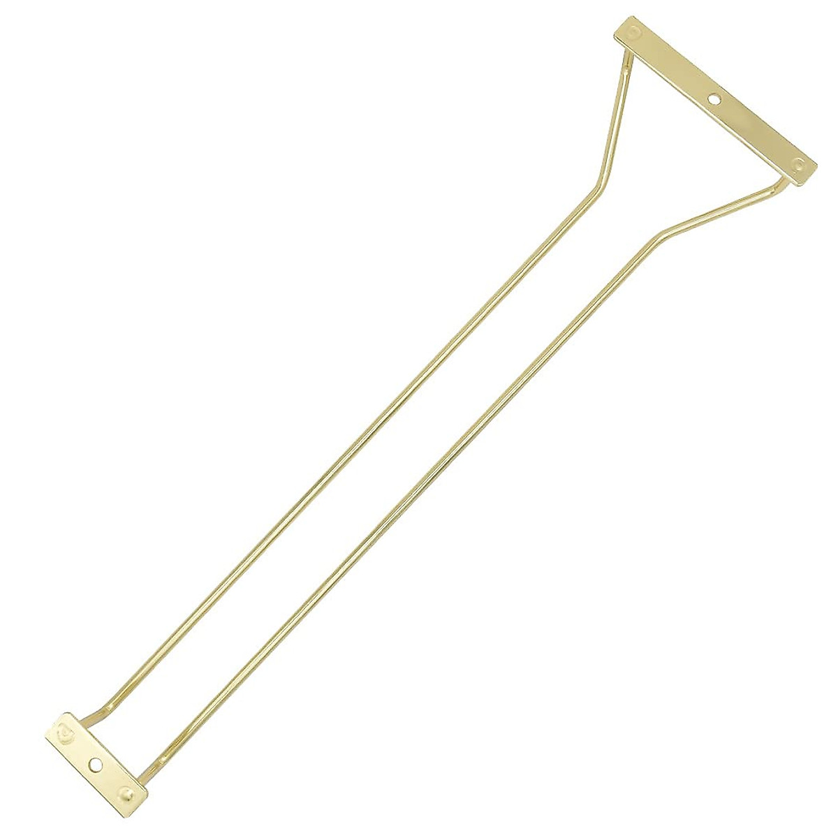 zoohot 40.5cm Gold Wine Glass Rack, Stemware Rack, Wire Hanging Rack, Under Cabinet Metal Wine Glass Holder 2 Pack