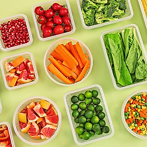 38pcs Containers for Food, 19 Snap Lids and 19 Nesting Containers Plastic Stackable Containers for Kitchen, Refrigerator Organization,Diswasher Safe Microwave Safe