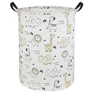 HIYAGON Baby Laundry Hamper Basket Baby Hamper for Nursery Boy and Girl Cute Kids Toys Storage Bin Organizer Animal Room Decor(Animals)