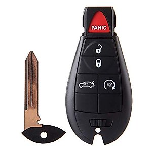 ROADFAR Pack of 1 Uncut Car Key Fob Keyless Entry Remote 5 Buttons fit for Jeep Grand Cherokee for Dodge Challenger Charger Durango 2008-2015 56046639AC