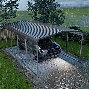 REPICK Heavy Duty Metal Carport with Galvanized Steel Roof and Metal Carport Kits, Outdoor Carport Canopy Enhanced Base, Multi-Purpose Extra Large Car Shelter for Car, SUV, Truck and Boats (12x20 FT)