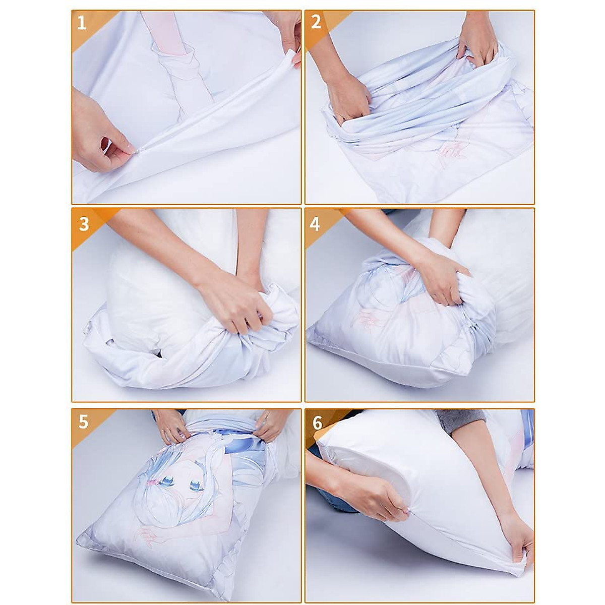 TANGYAN Fluttershy My Little Pony MLP Body Pillow Cover/Case with Zipper Closure Peach Skin 150 x 50cm(59in x 19.6in) Anime Fans Gift Home Room Decor