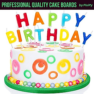 12 Inch Cake Boards - 4 Pack Cake Drums 12 Inch Dia - Disposable Green Cake Board Circles - Reusable Round Cake Boards - Cake Base Cardboard Cake Rounds - Cake Decorating Supplies & Baking Supplies