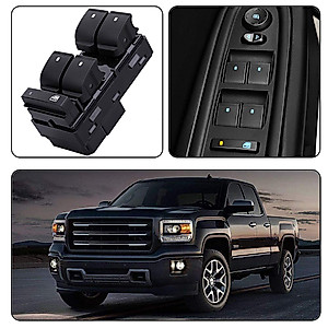 Obaee Driver Side Power Master Window Switch, Compatible with Chevy Silverado/Chevrolet Traverse/HHR/2007-2013 GMC Sierra/Yukon/Buick Enclave Replace OE 20945129 25789692