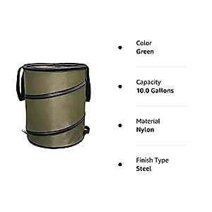 CDLXSH Camping Trash Can, Pop-Up Trash Can/Recycle Bin, Car Garbage Can ,Reusable Outdoor Trash Garden Yard Trash Bag Foldable Camping Recycling Bin (Green10gallons)