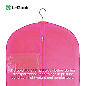 Kids Garment Bag, 30inch x 18inch Breathable Clothes Cover for Baby Toddler and Child Garment Bag for Kids suit, Kids Garment Bags For Travel (Yellow, 30"x1Pack-Yellow) (Pink)