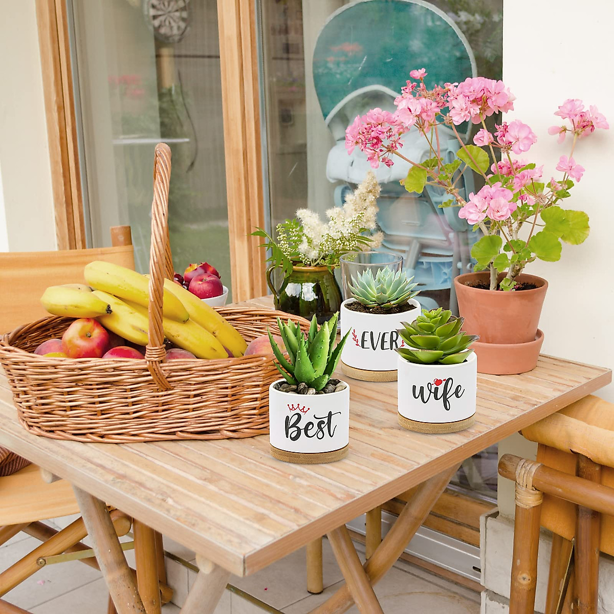 Whonline Birthday Gifts for Wife from Husband Unique, Succulent Pots Planter Gifts for Women Mothers Day Anniversary, Romantic Best Wife Ever Gifts for Any Occasion, Arrive Beautifully Gift Boxed