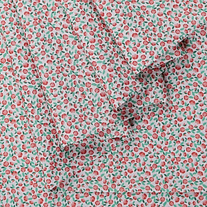 Mook Fabrics Cotton Calico Flowers, Coral Cut by The yard