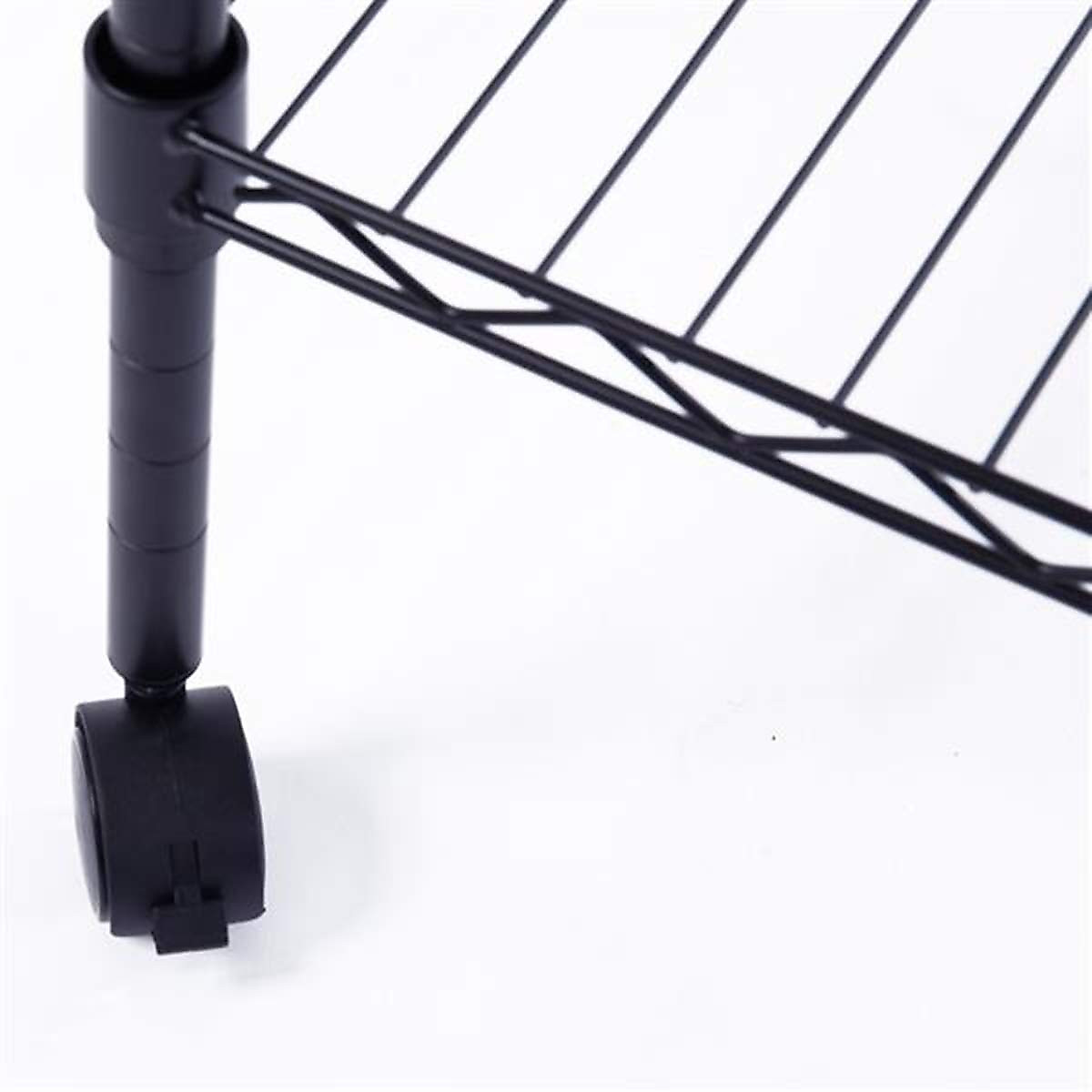 MAXMYE 5-Layer Iron Shelf, Shelving Storage Unit on 1.5'' Wheel Casters, Metal Organizer Wire Rack, Plastic Coated Storage Cabinet (35.43" x 13.78" x 65") for Living Bedroom/Kitchen/Office