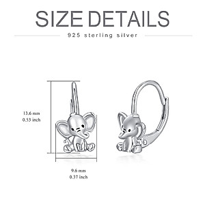 Sterling Silver Elephant Hoop Earrings Elephant Gifts Elephant Jewelry for Women Hypoallergenic Earrings