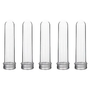 ccHuDE 5 Pcs Clear Plastic Test Tubes Transparent Test Bottles Party Favor Candy Tubes Bath Salt Vials Seed Beads Storage Tubes with Caps for Small Items 30ml