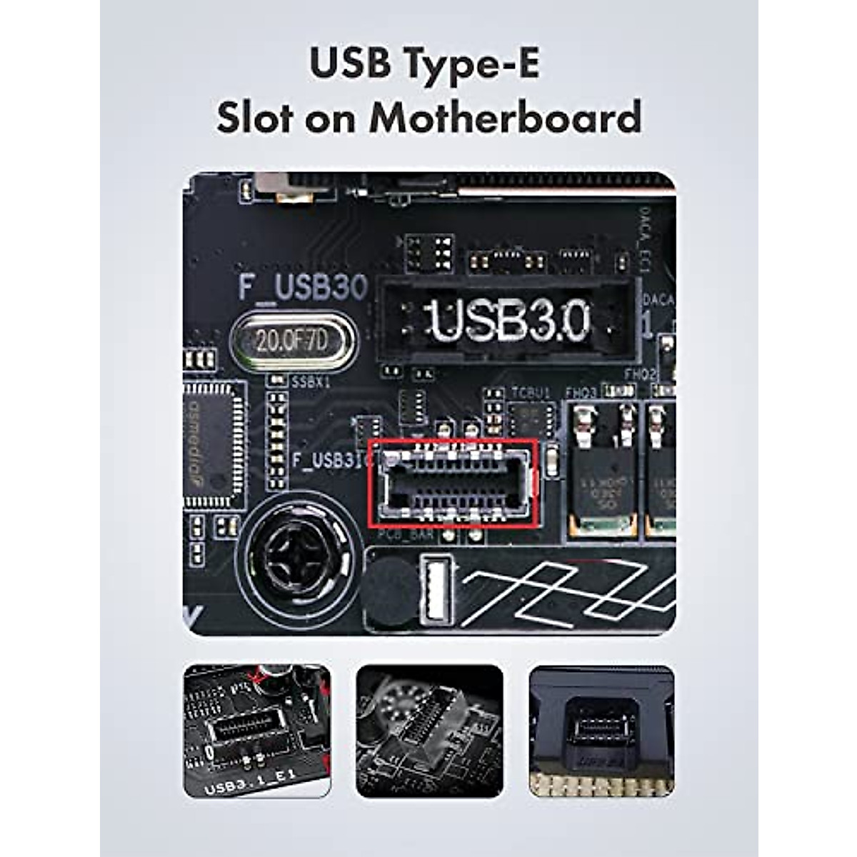 GRAUGEAR USB 3.2 Gen 2 USB-C Front Panel Adapter, Motherboard Header Extension Cable, USB-C Female to 20-pin USB Type-E A-Key Male Connector with PCIe Full Height Bracket, 19.6 in [G-AD-ETC-10G]