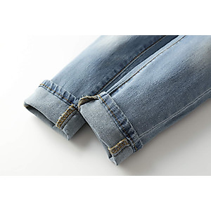 KIDSCOOL SPACE Baby & Toddler Adjustable Light Blue Washed Slim Jeans Overalls,Blue,2-3 Years