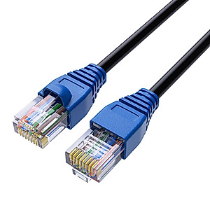 Cat5e Outdoor Ethernet Cable 100 Feet, Cat 5e Heavy Duty Internet Network LAN Cable, More Flexible Than Cat 6, Waterproof, PVC & LLDPE UV Double Jackets for in Wall, Direct Burial, Router, POE, Indoor