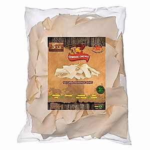 Cowdog Chews Natural Rawhide Chips – Premium Long-Lasting Dog Treats with Thick Cut Beef Hides (5 Lb)